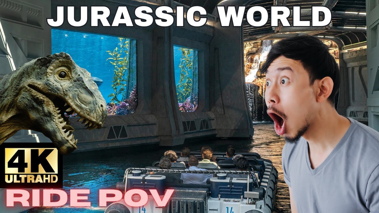 4K | Thrilling!! Jurassic World The Ride at Universal Studios ...