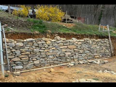 Building a Drystack Stone Retaining Wall - YouTube