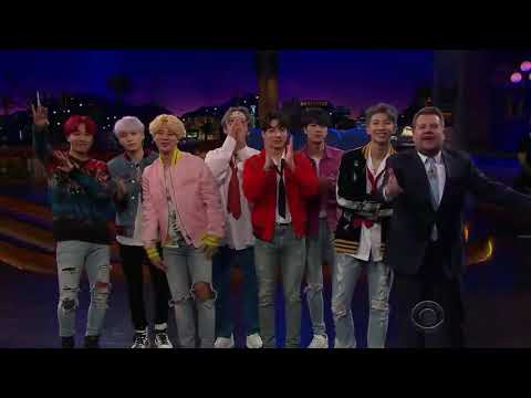 BTS play the flinch game on the James Cordon Show