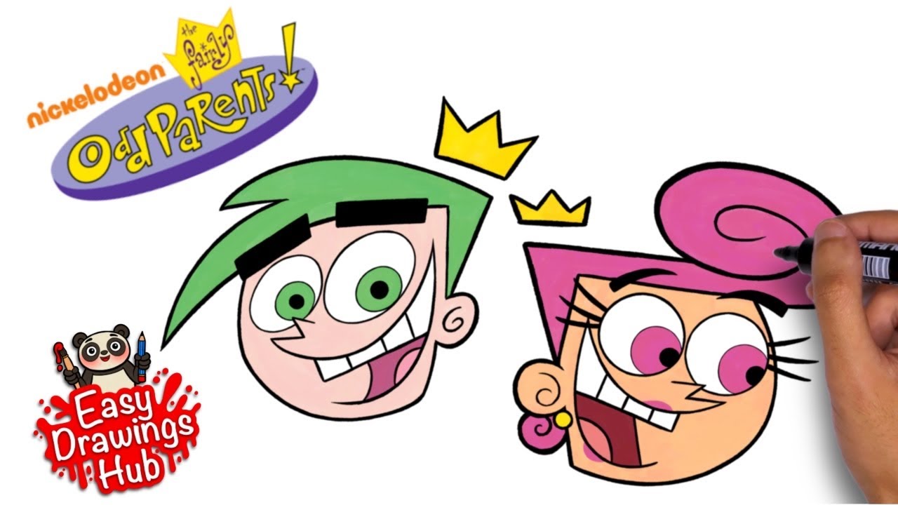 How to draw Cosmo and Wanda from The Fairly OddParents - YouTube