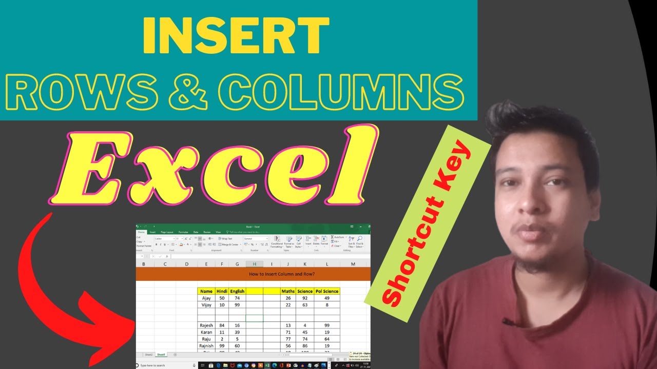 How To Insert Row And Column Using Shortcut Key Add Rows And Columns Excel Bhuptalks Youtube 7902