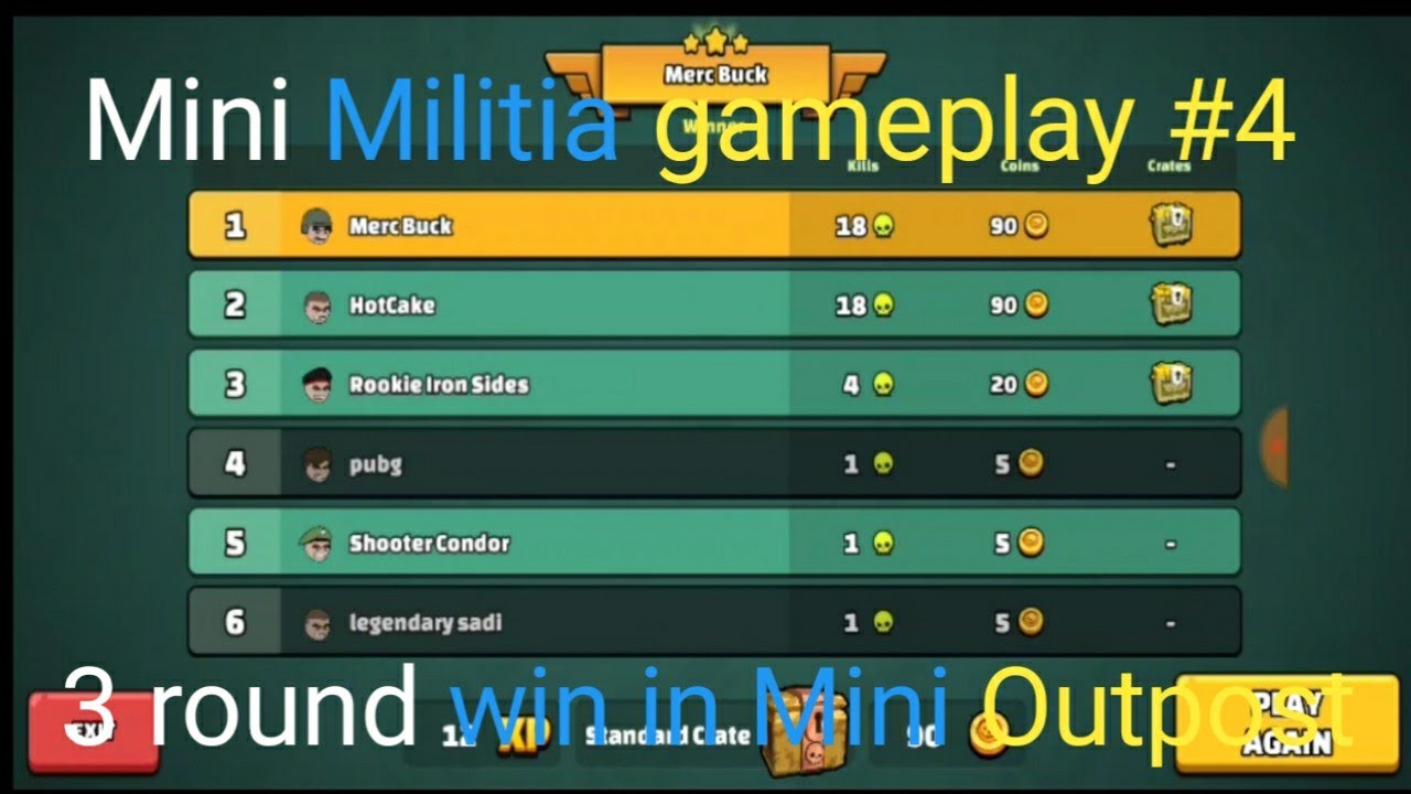 #3 rounds win in Mini Outpost || Mini Militia gameplay #4 - YouTube