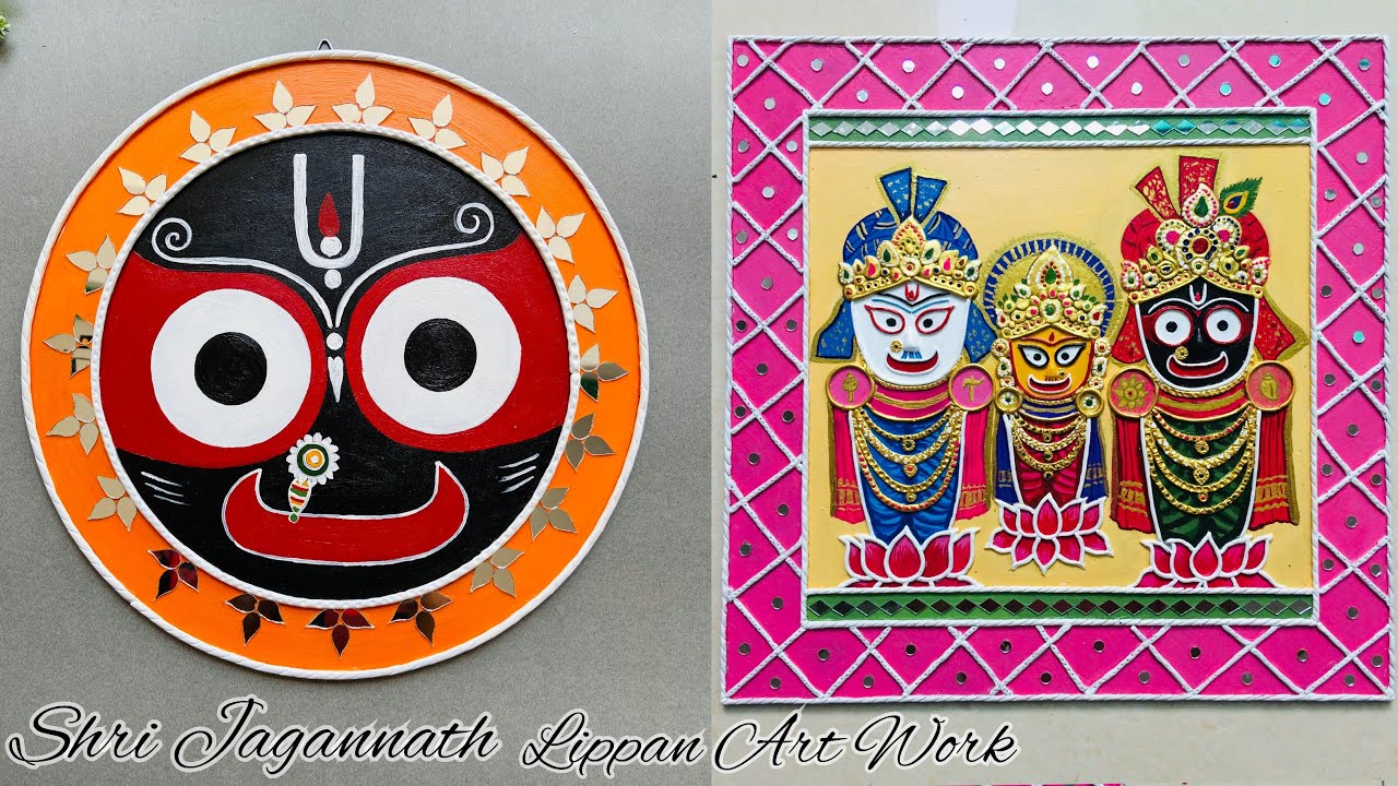 Shri Jagannath Lippan Art | Lippan art Mirror | Mud and mirror art work ...
