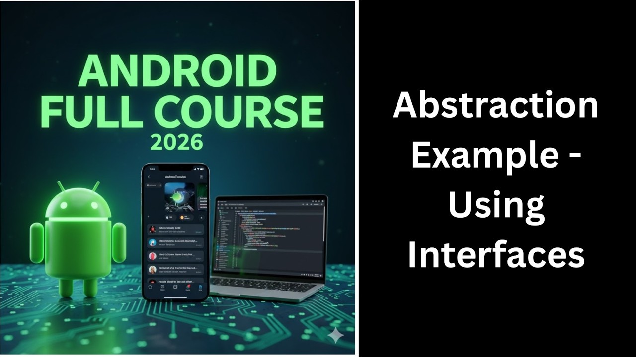 Abstraction in Java Using Interfaces | Real Example | Android Course ...