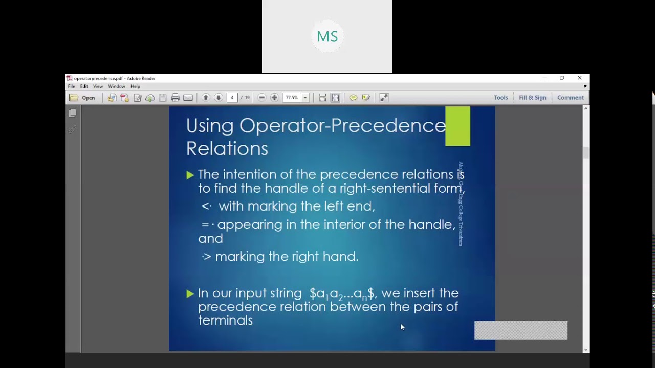 Operator Precedence Relation From Maya B S BIT - YouTube