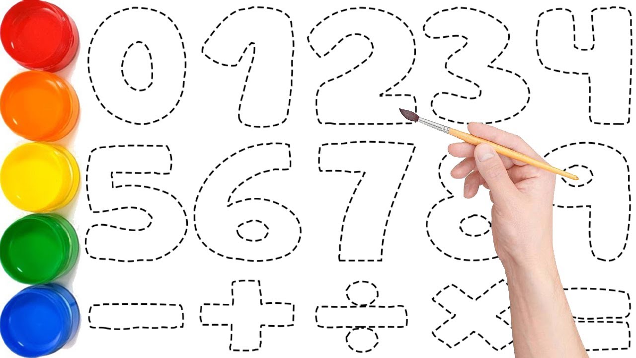 How to Draw Numbers for Beginners / Drawing and Painting Numbers for ...