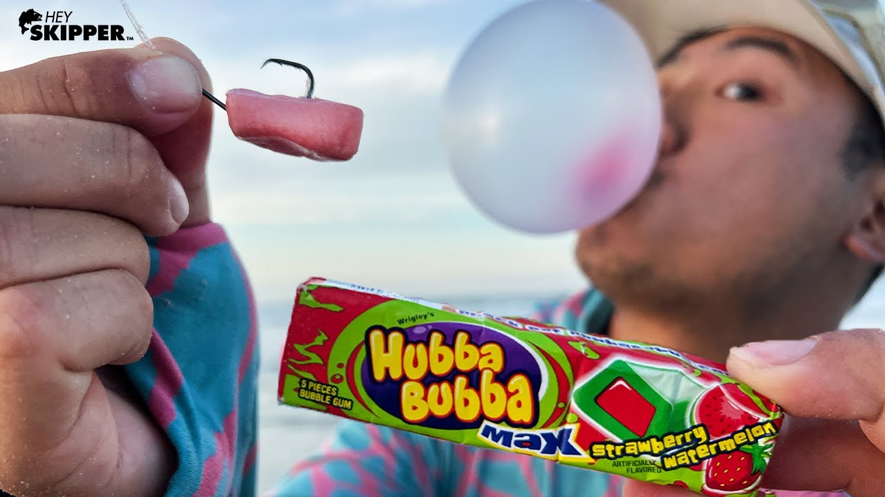 I Can't Believe BUBBLE GUM is catching SO MANY FISH! (Beach Fishing w ...