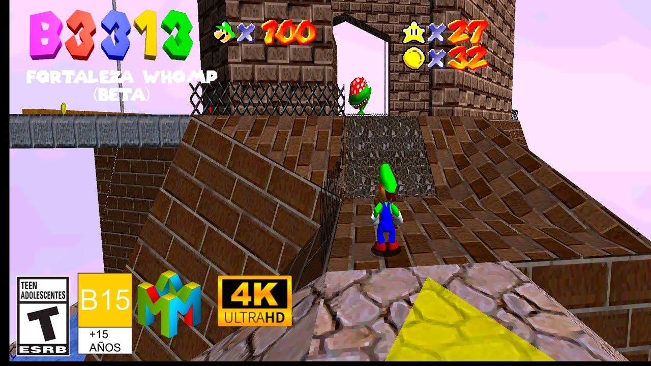B3313 1.0.2 Fortaleza Whomp (beta) (SM64 Rom Hack) (M64plus AE) (4K,60 ...