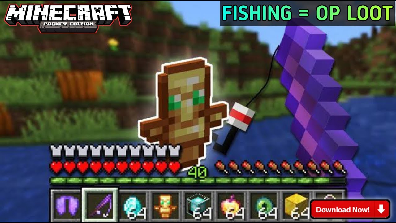 √fishing drop op loot mod for minecraft pe 1.17 |Fishing is op addon in ...