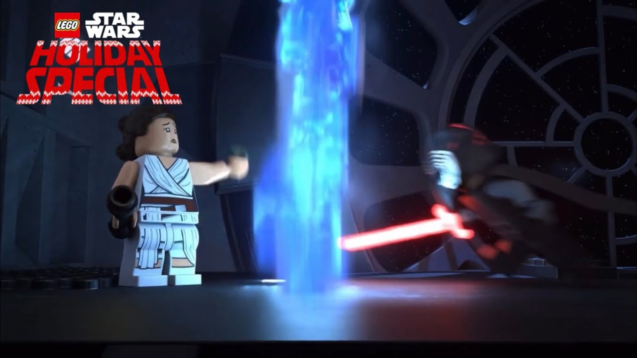 Lego Star Wars Holiday Special Rey Defeats Kylo Ren Youtube
