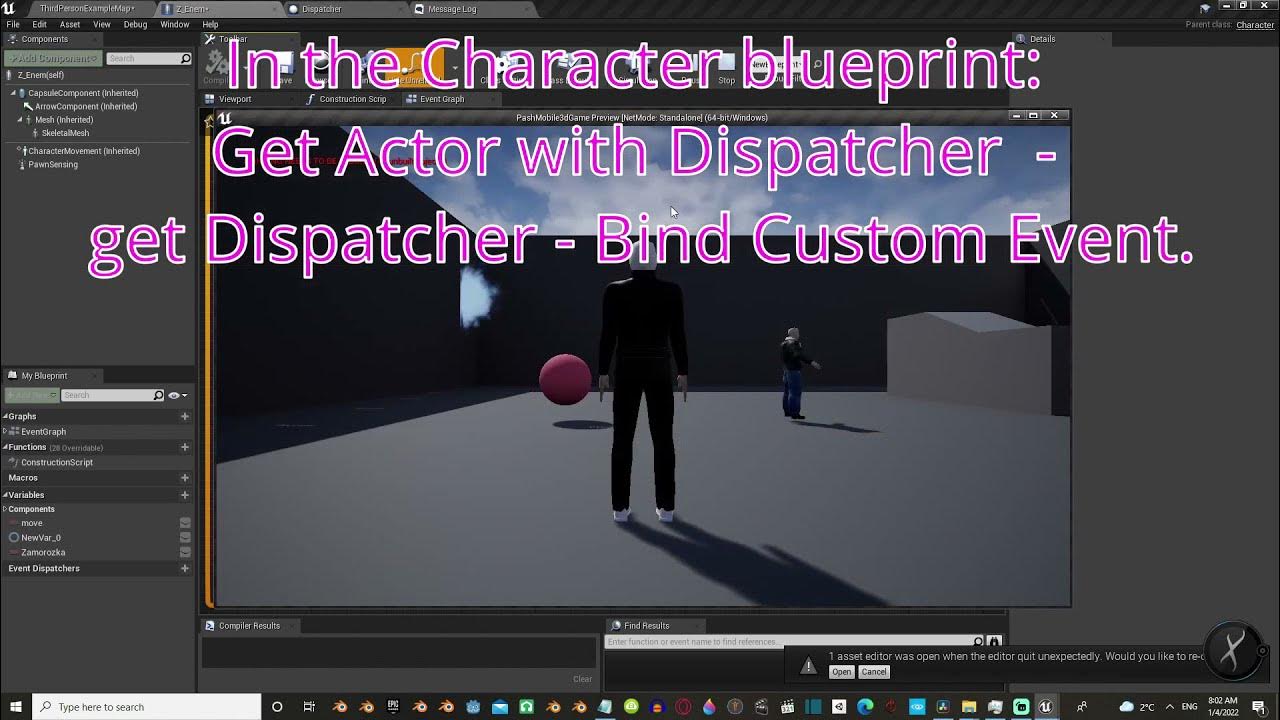 Unreal Engine Tutorial - Send Messages through Event Dispatchers - YouTube