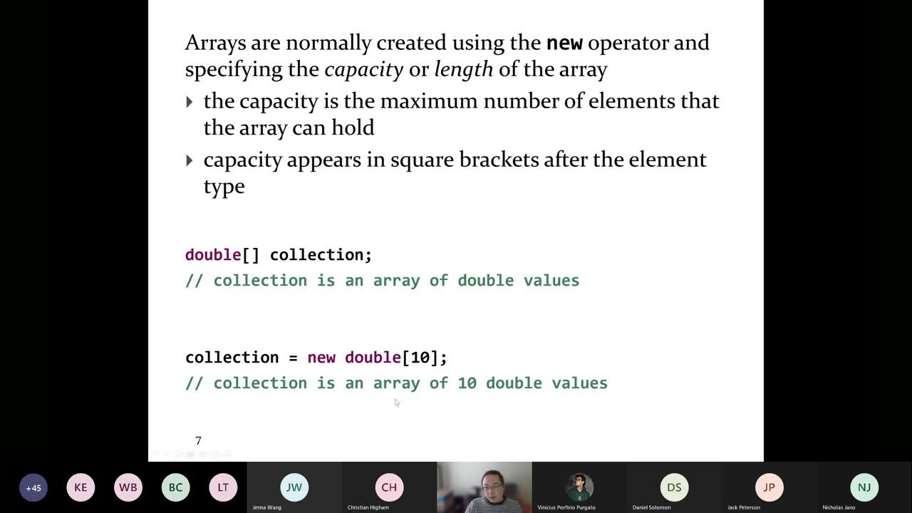 CISC 124 Lecture 04: Arrays - YouTube