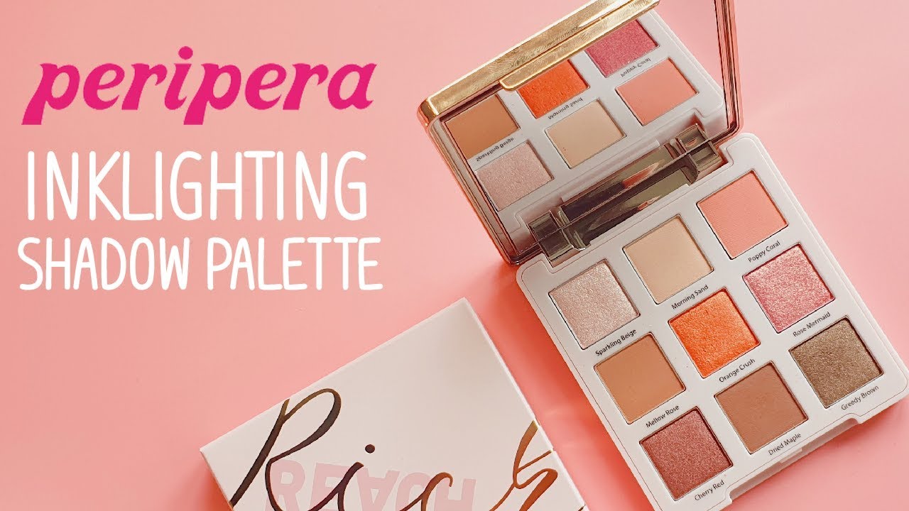 PeriPera Reach Peach Inklighting Shadow Palette Review & Swatches - YouTube