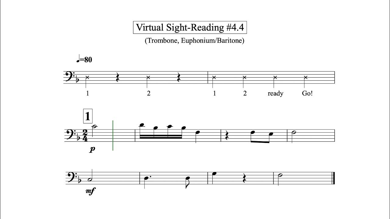 Virtual Sight Reading Level 4.4 (Trombone, Euphonium/Baritone) - YouTube