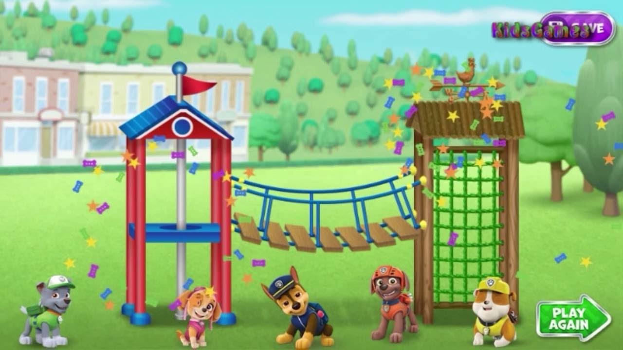 PAW Patrol Game Pawsome Playground Builder Fun Video for Little Kids ...