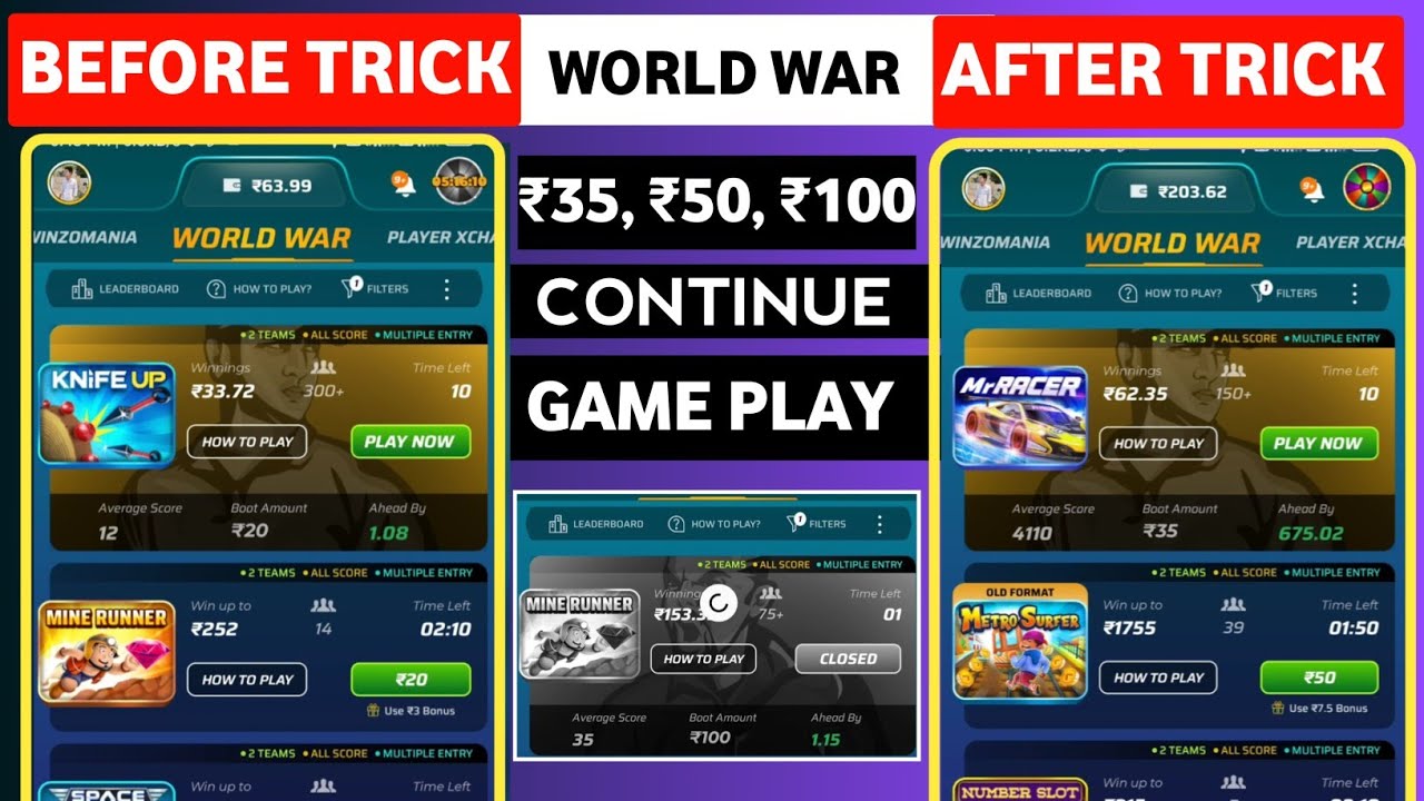 winzo world war continue game playing || winzo world war trick || # ...