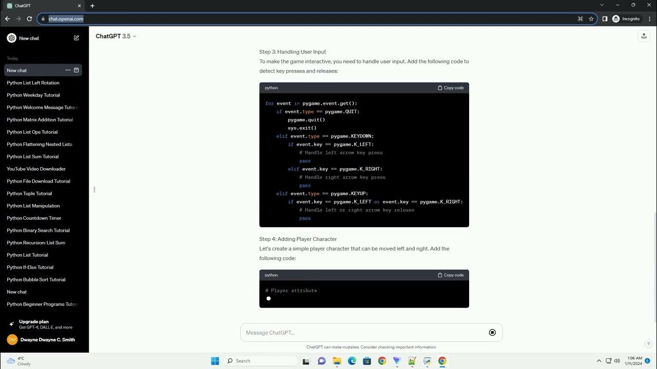 python program to make a game - YouTube