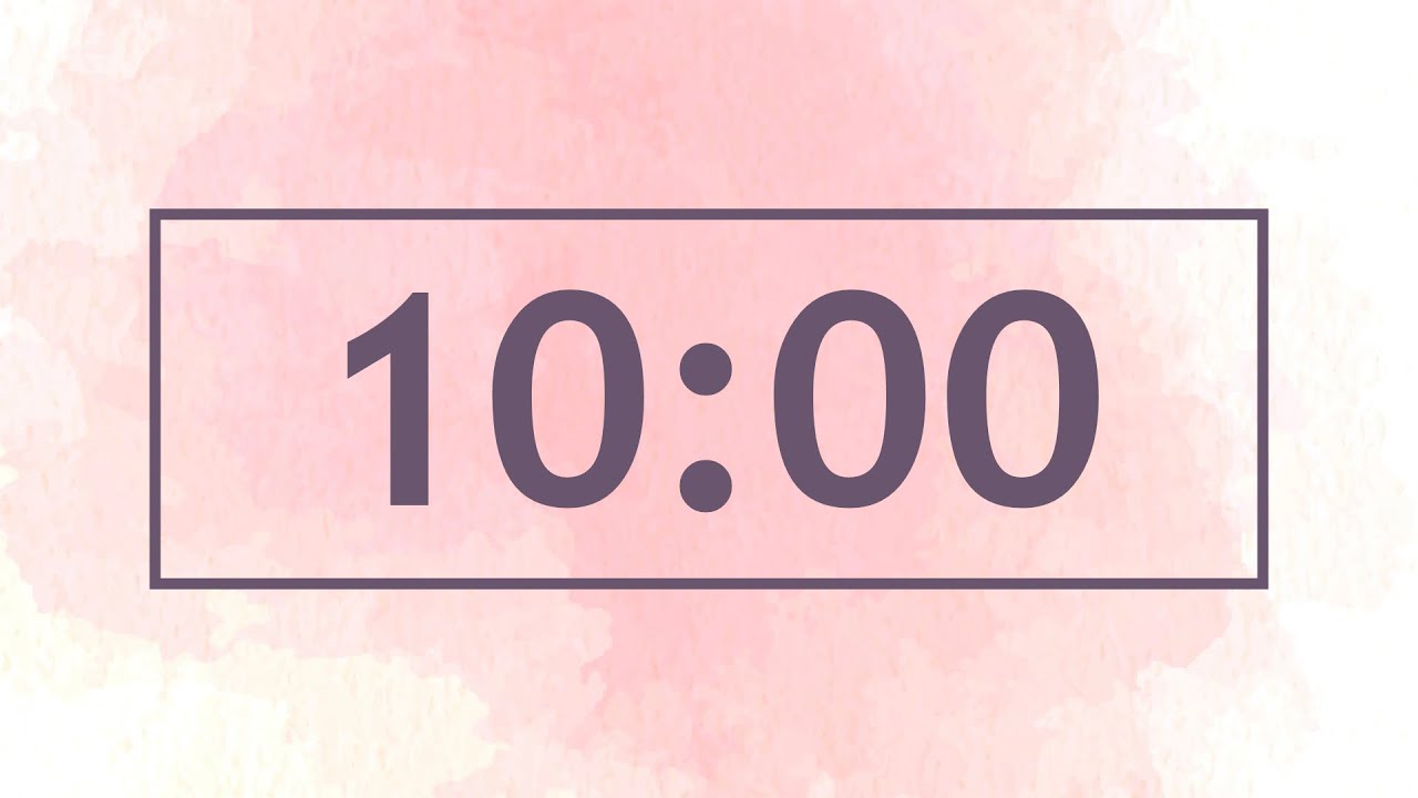 10 Minute Timer | Pink Watercolor - YouTube