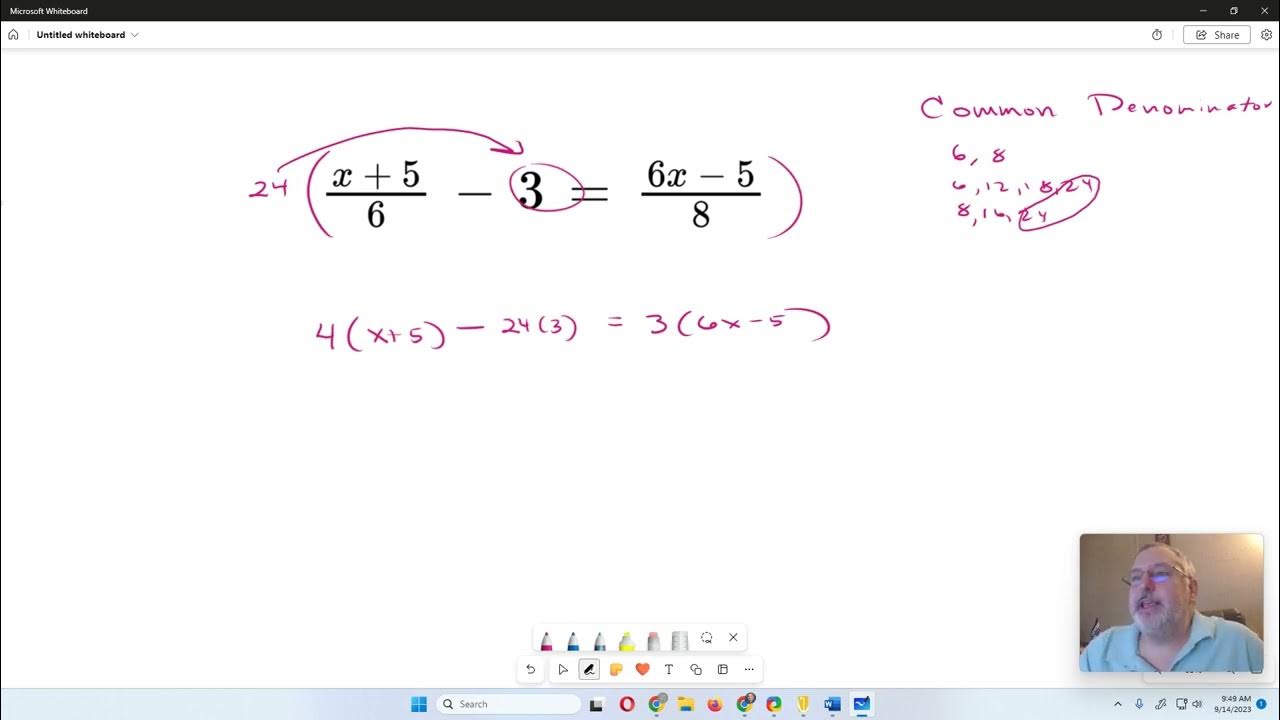 Solving Rational Equation - Numeric Denominator - YouTube