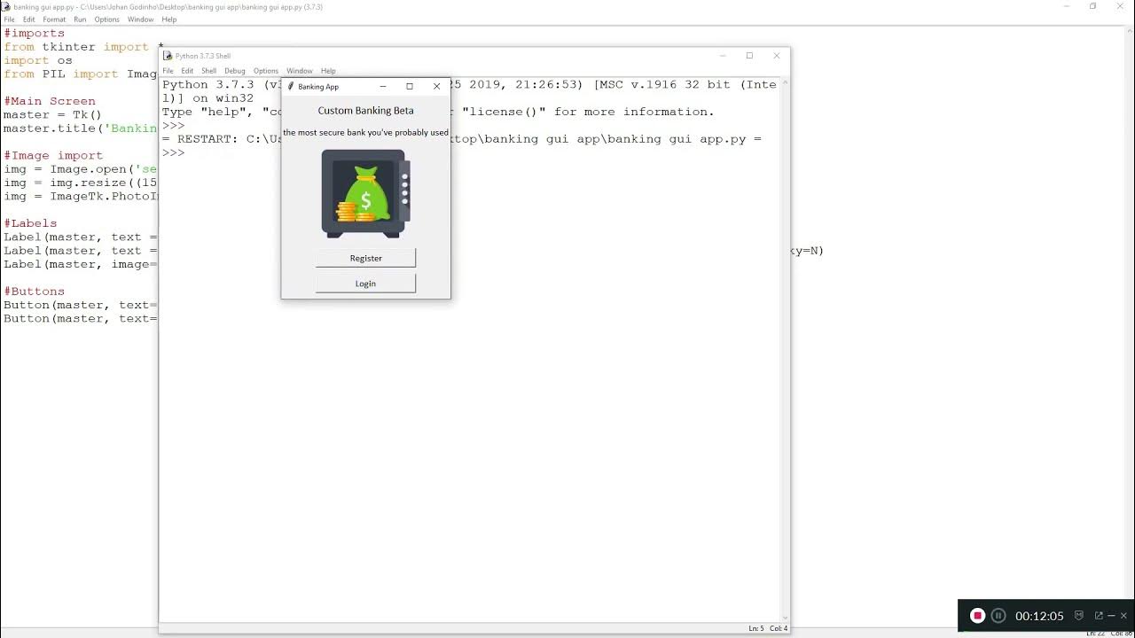 Create A Custom Gui Banking System Using Python For Beginners Part 1 Evolve Projects Youtube