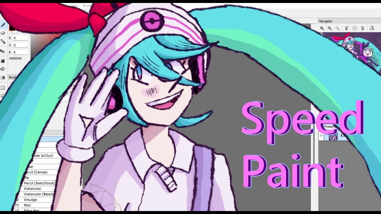Speed Paint|Psychic Type Trainer Miku - YouTube