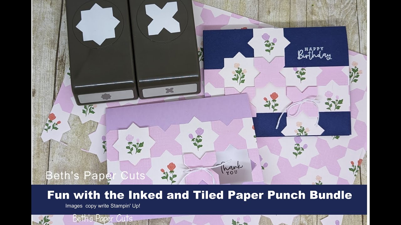 Inked and Tiled punches with Delightfully Eclectic Designer Paper pair ...