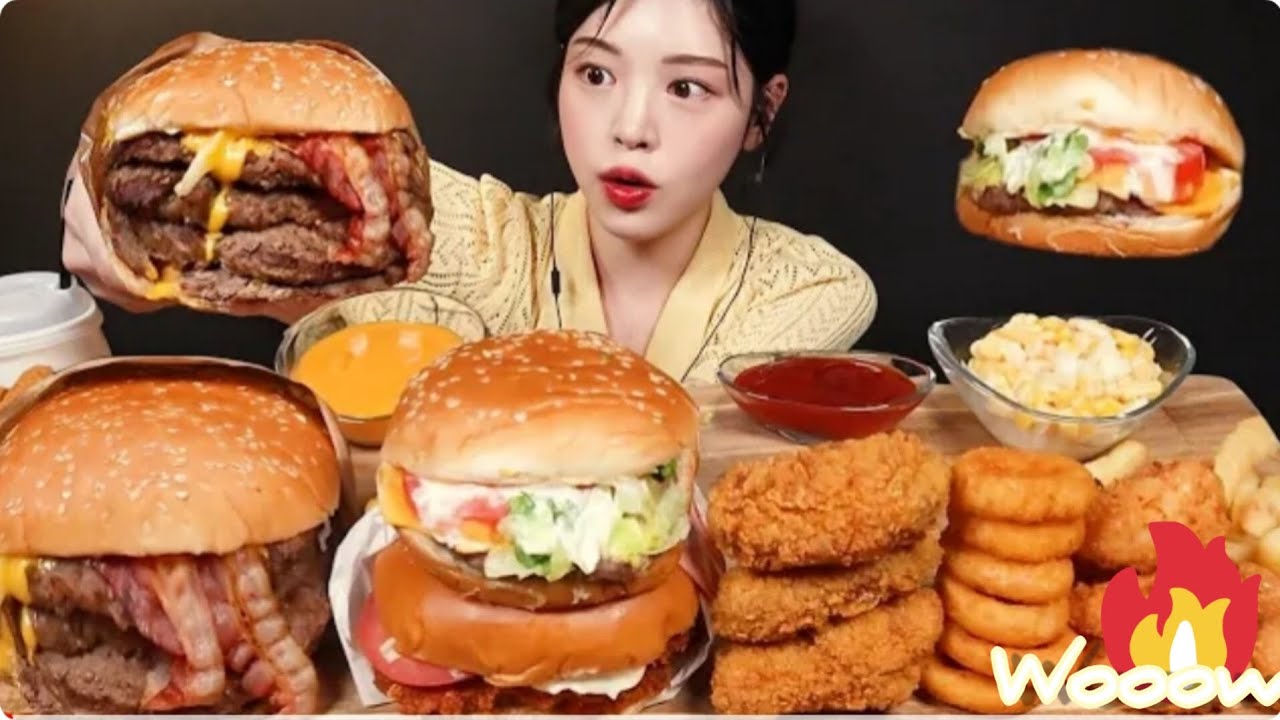 Burgerking Mukbang ASMR with BOKI. Best ASMR eating sounds - YouTube