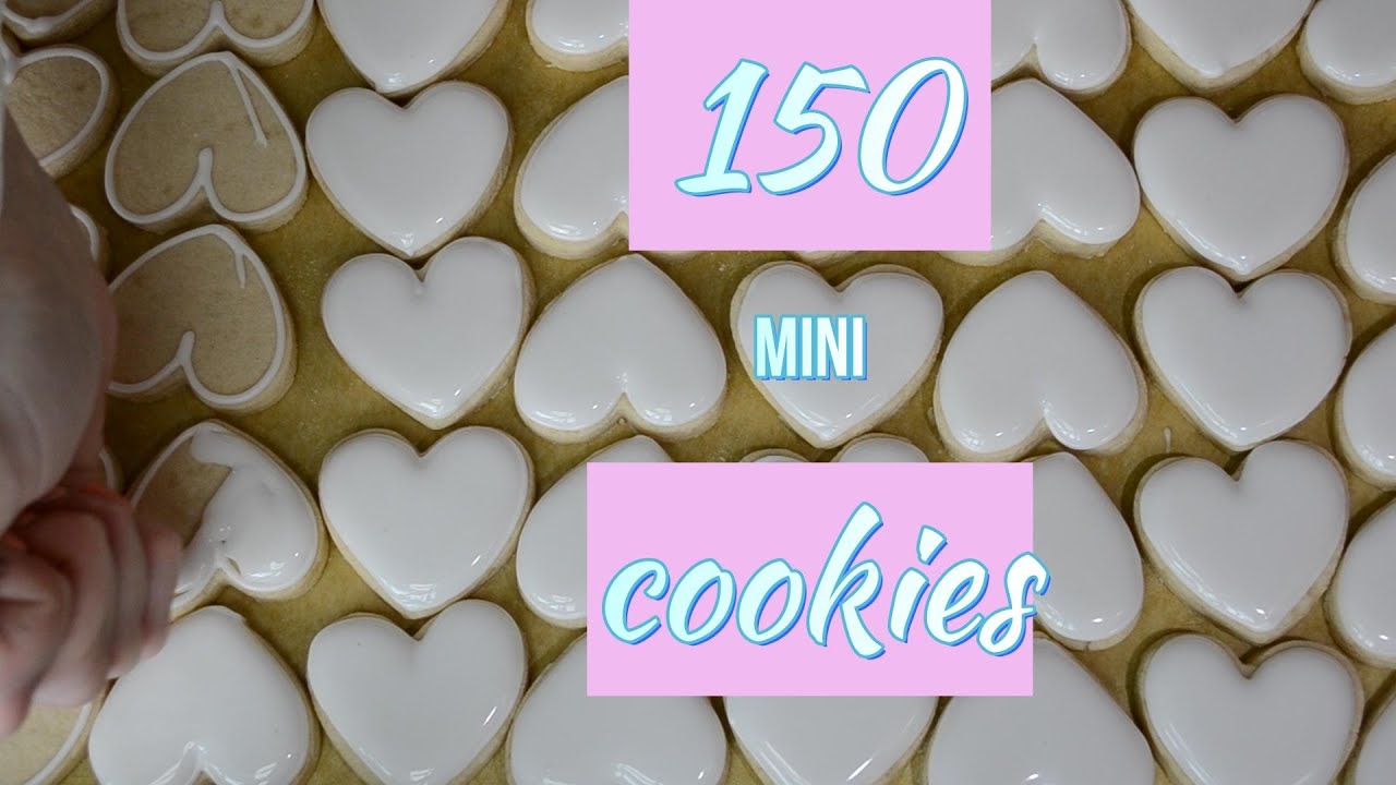 Decorating 150 Mini Cookies - YouTube