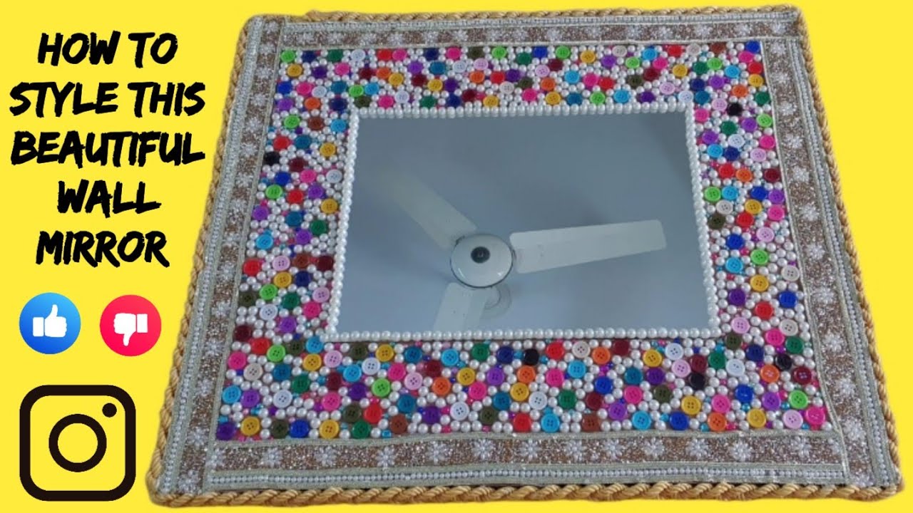 Square wall mirror decorative ideas || How to make Square wall mirror ...