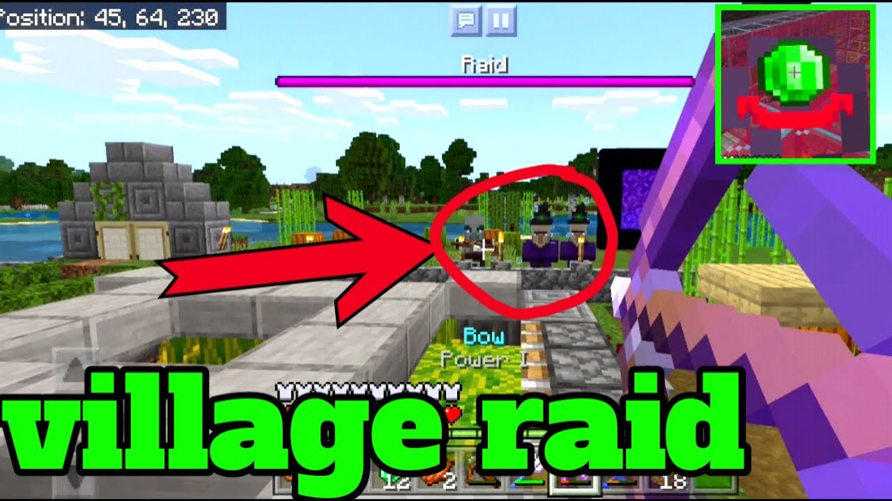 Village raid, bad omen effect, beat the village raid | minecraft 1.16 ...