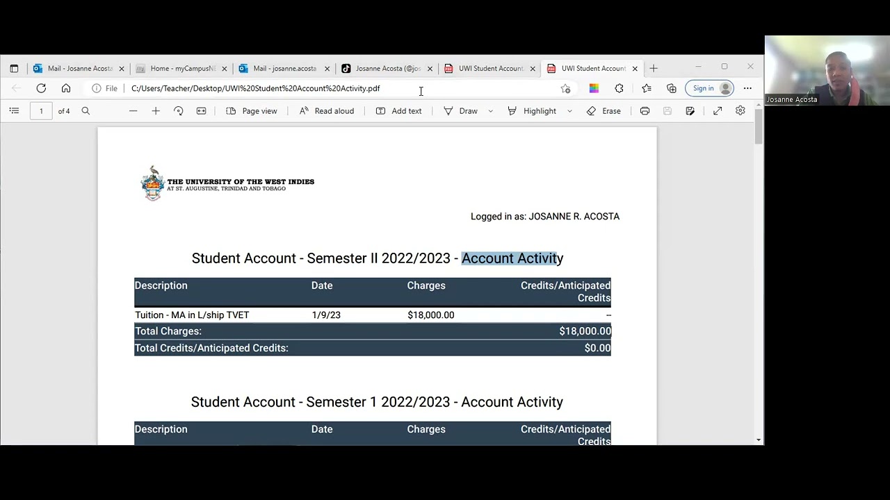Adjusted UWI Student Account Funds - YouTube