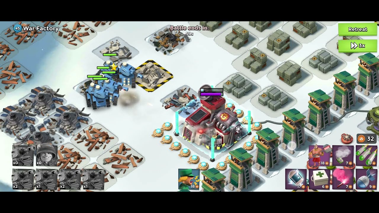 Boom Beach War Factory Level 45 Attack And Unlock Everspark - YouTube