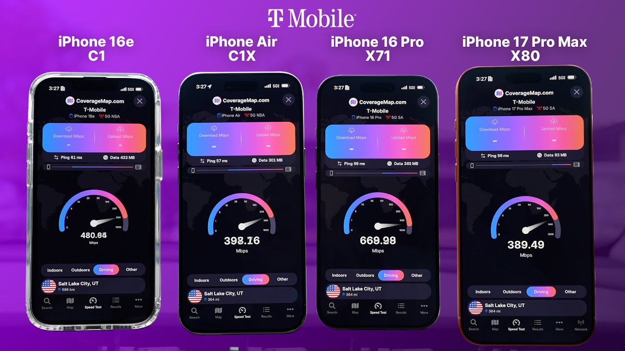 Apple C1 vs. C1X vs. X71 vs. X80 on T-Mobile 5G UC! - YouTube