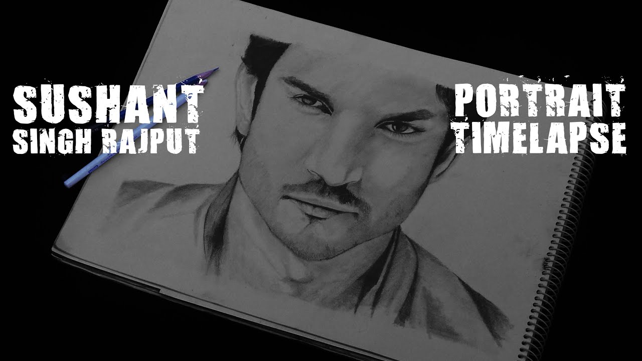 PENCIL DRAWING - Remembering Sushant Singh Rajput - TIMELAPSE - YouTube