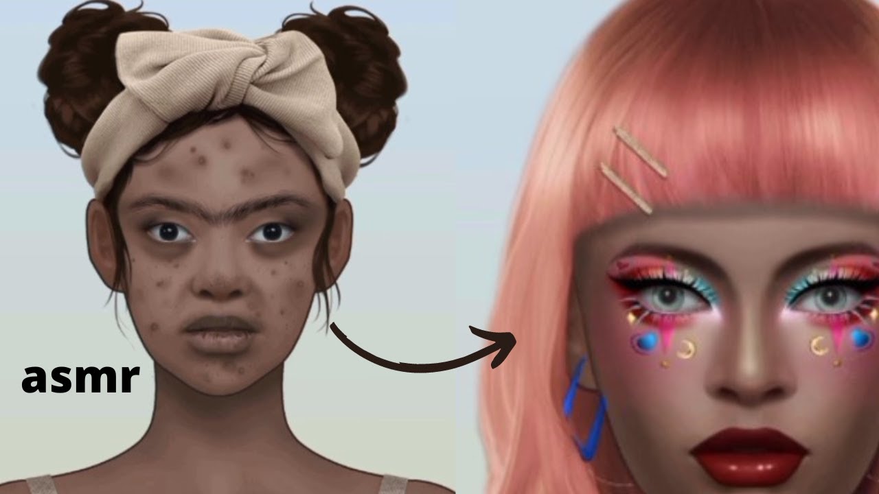 ASMR animaçao makeover | animation transformaçao da maquiagem ...