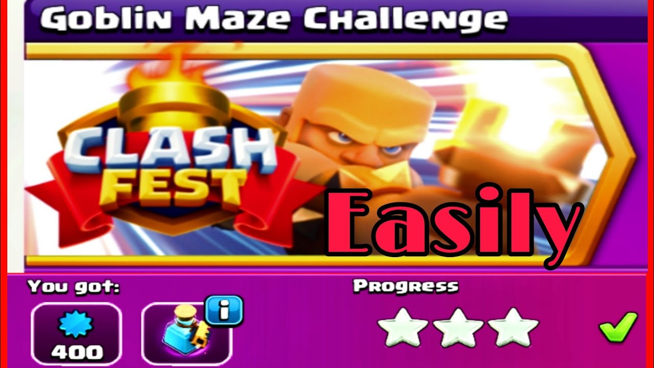 Goblin maze challenge - Complete Easily - ( COC ) Challenge - YouTube
