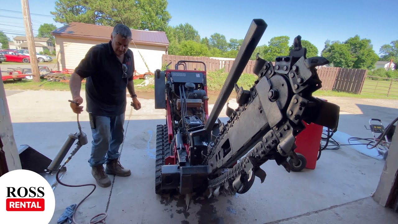 Servicing The Barreto 23RTK Ride-On Track Trencher - YouTube