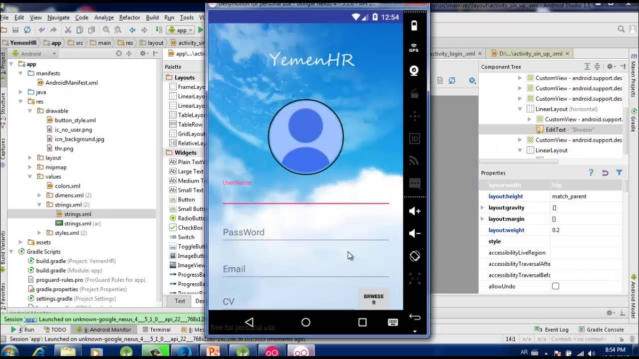 19.Add TextInputLayout (EditText) - YouTube