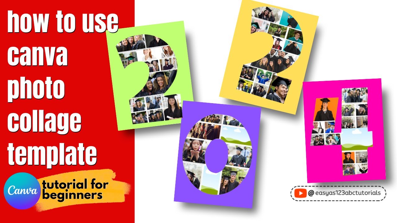 How to Use my Photo Collage Numbers and Letters Canva Template Step by ...