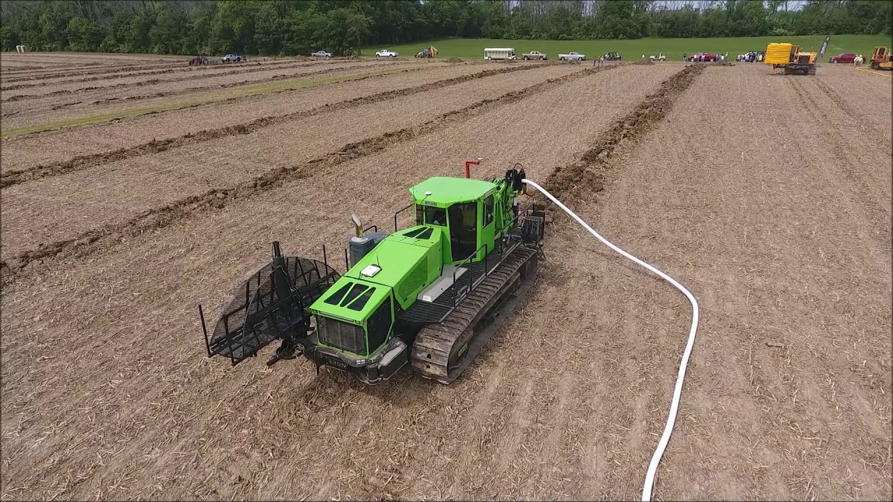 Purdue LICA Tile Plows and Trencher in Action - YouTube