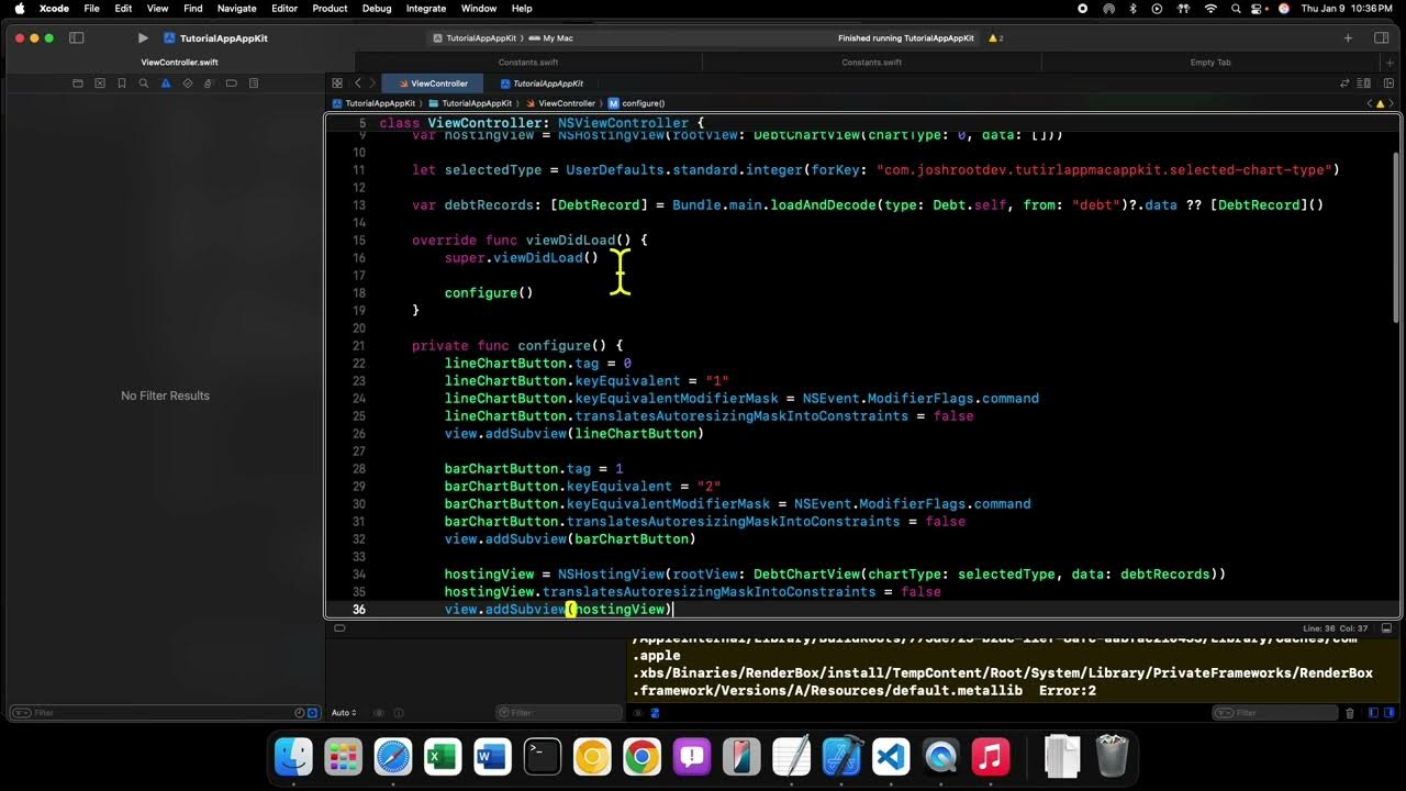 macOS Development with AppKit - 81 - Using UserDefaults to Store User Settings - YouTube