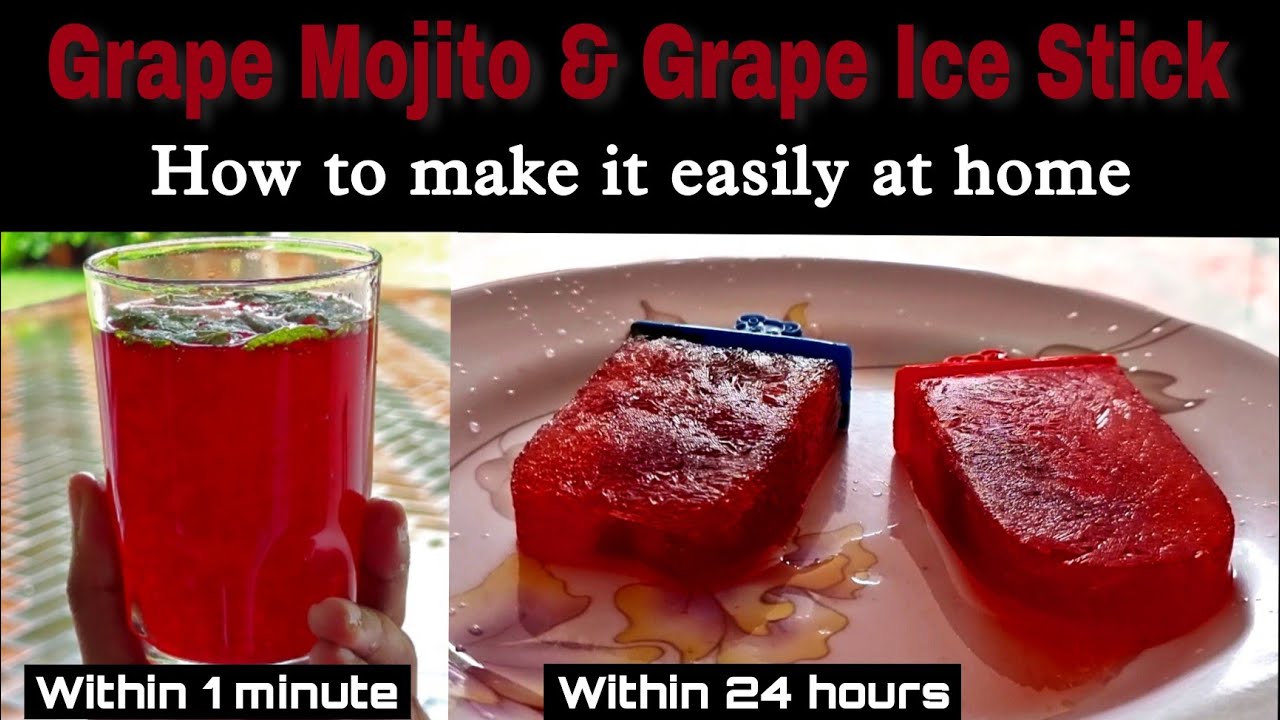How to make Grape Mojito & Grape Ice Stick at Home easily | Only 3 ...