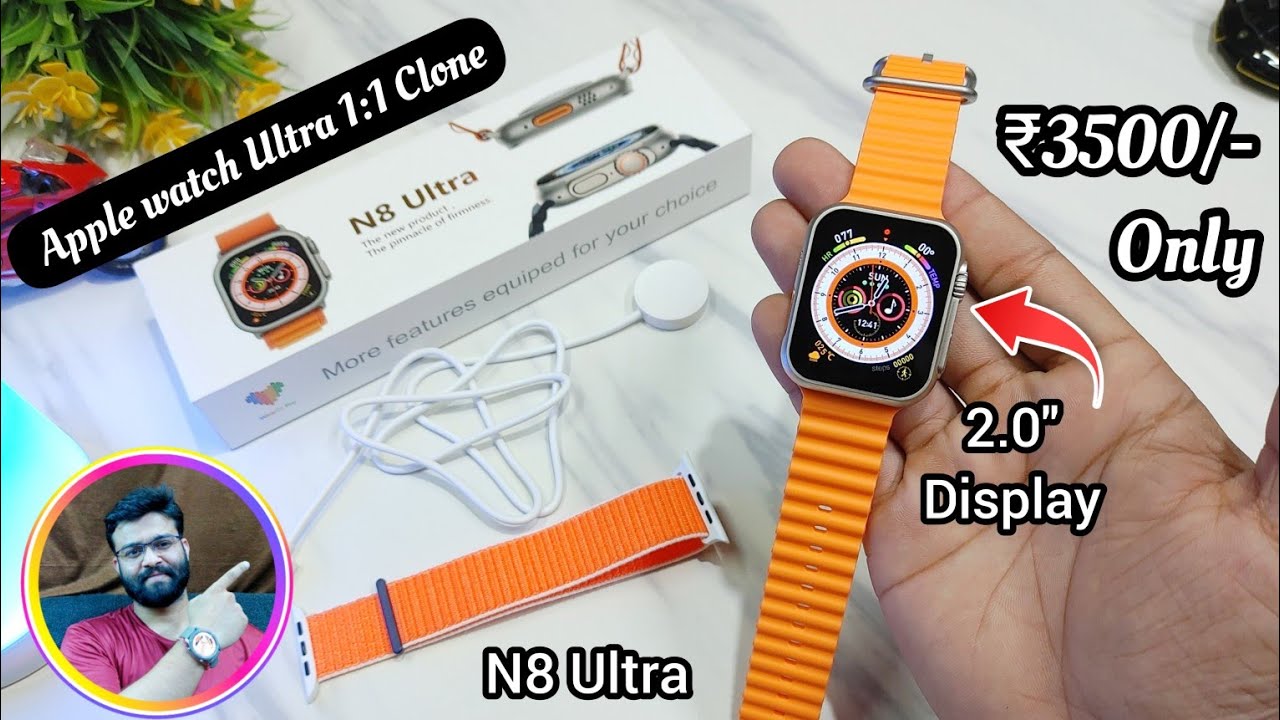 Apple watch Ultra clone N8 ultra@₹3500/- Only unboxing & Setup - YouTube