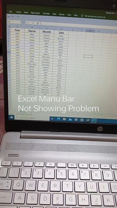 Excel😳manu bar not show problem |😳tool bar missing problem | #viral #shortvideo #computer - YouTube