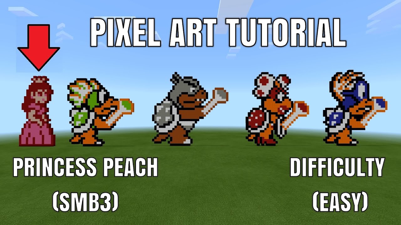 Minecraft Pixel Art Tutorial - Peach (SMB3) - YouTube