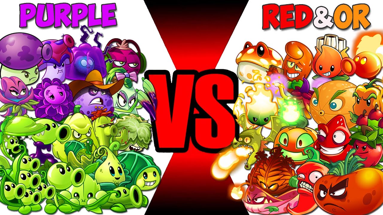 Team PURPLE-GREEN vs RED-ORANGE - Who Will Win? - PvZ 2 Team Plant Vs ...
