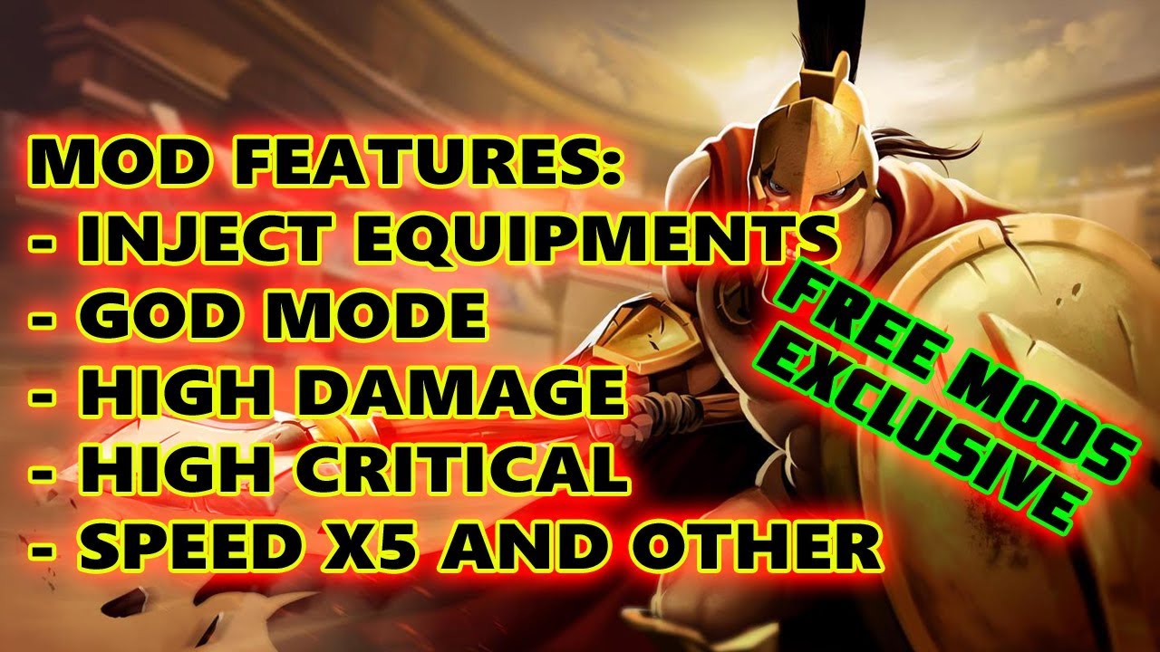 Gladiator Heroes Clash MOD APK | Injected Equipments | GOD MODE | HIGH ...