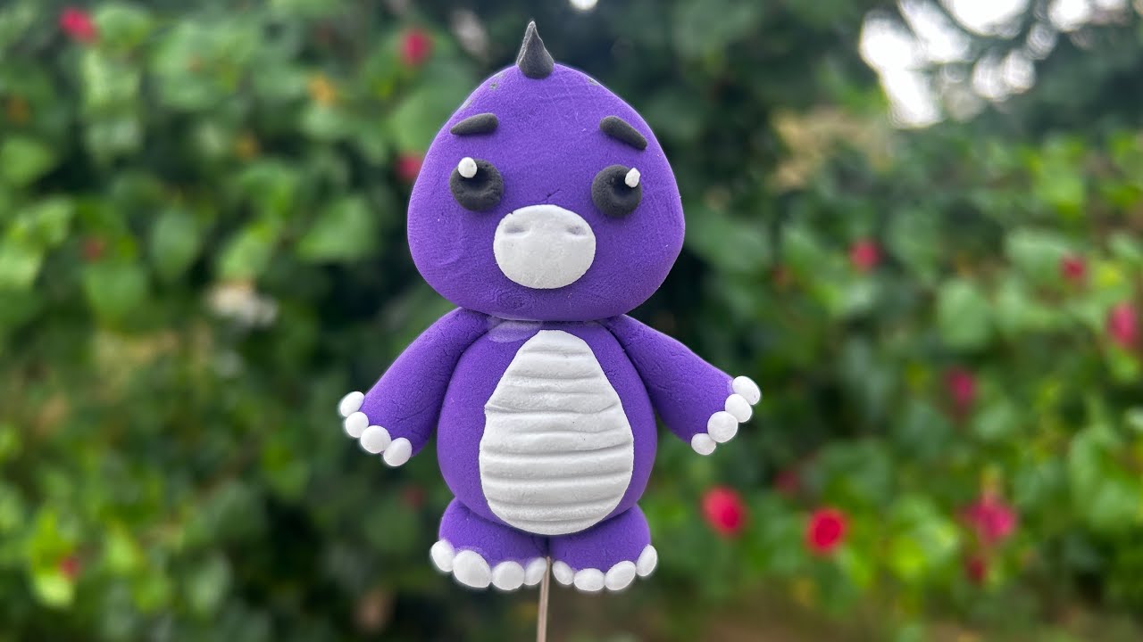 How to make a cute dinosaur using clay | Clay Modeling Dinosaurs DIY ...