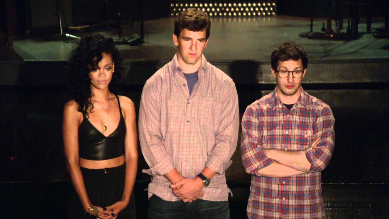 Saturday Night Live: Rihanna and Eli Manning Promo Behind The Scene ...