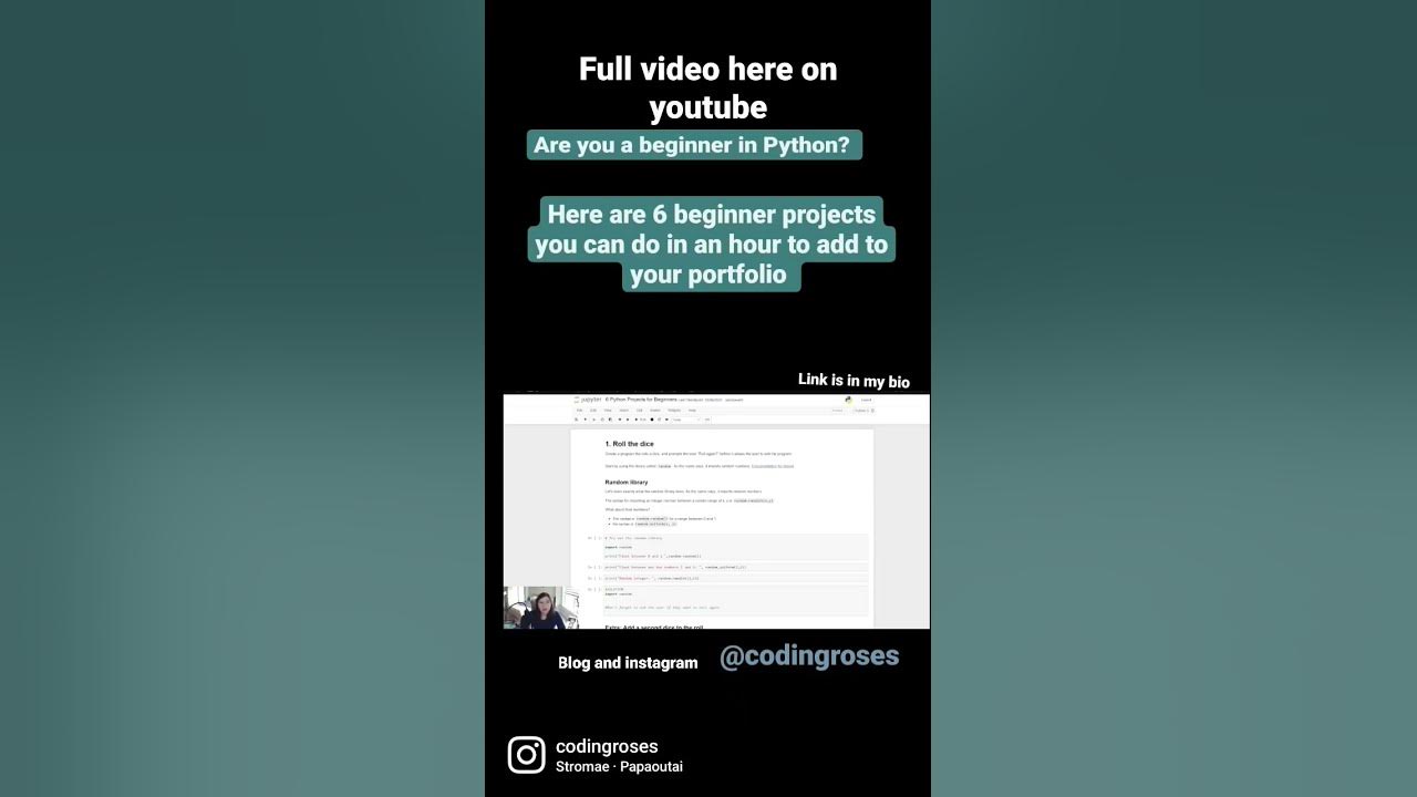 6 beginner python projects to add to your portfolio - YouTube 6 beginner python projects to add to your portfolio - YouTube